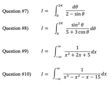Solved Evaluate The Following Integrals Using Cauchy Residue Chegg Com