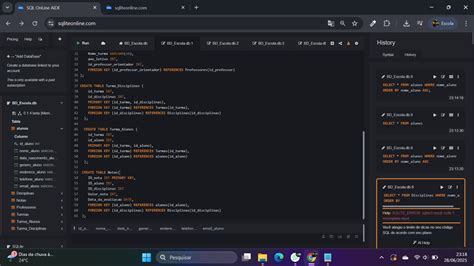 Projeto Gerenciamento Escolar Sqlite Online Conhecendo Instruções