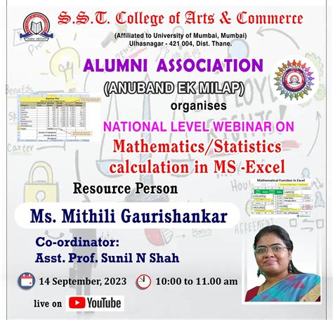Mathematicsstatistics Calculation In Ms Excel Sst College