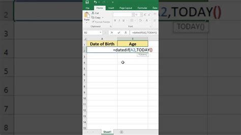 Calculate Age From Date Of Birth In Excel