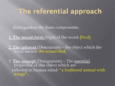 Word Meaning Referential And Functional Approaches To Meaning