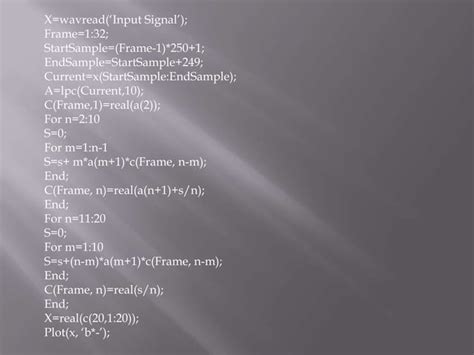 Lpc For Speech Recognition Ppt