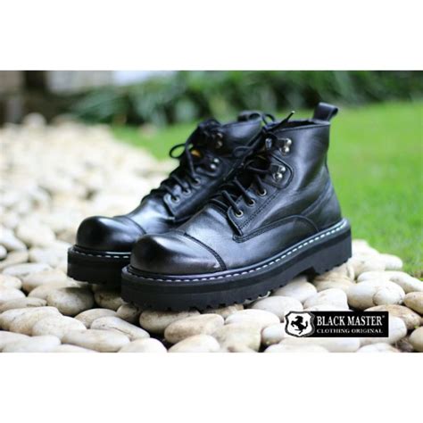 Jual Black Master Ug New Sepatu Boots Safety Pria Original Kulit Asli