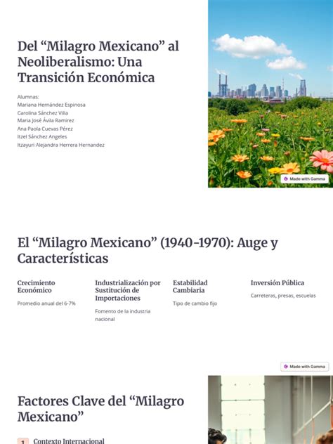 Transición Del Milagro Mexicano Al Neoliberalismo Pdf