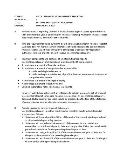 Amlc Vat Interim Segment Reporting Pdf Financial Statement Cost Of Goods Sold