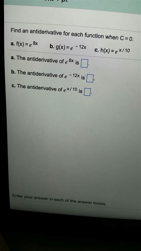 solved find an antiderivative for each function when c 0