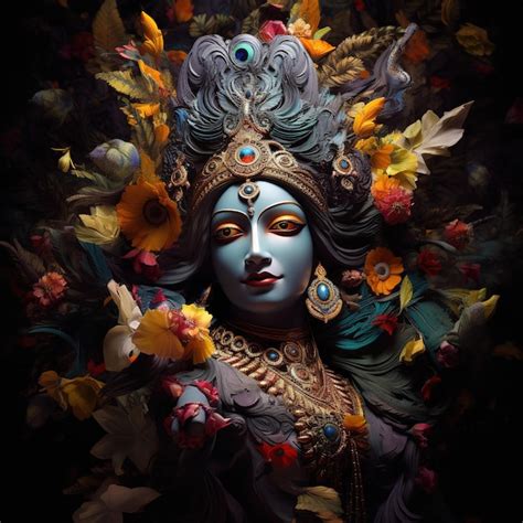 premium ai image lord krishna and playing flute on the occasion of