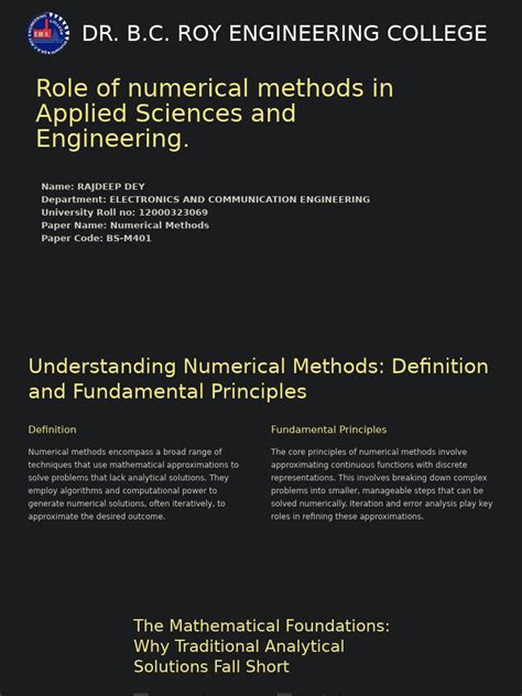 Numerical Methods Bridging Mathematical Theory And Real World Problem Solving Pdf Numerical