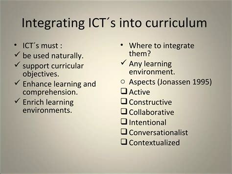 Integrating Ict´s Into Curriculum Ppt