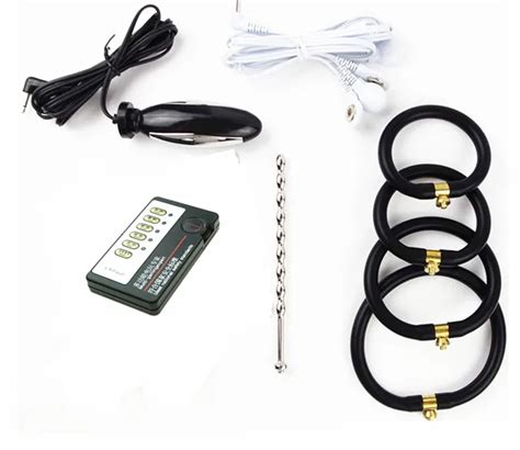 Electro Sex Kit Stainless Steel Penis Urethral Sounding Plug Electric Shock Cock Ring Ball
