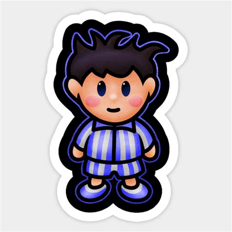 Ness In Pajamas Earthbound Sticker Teepublic