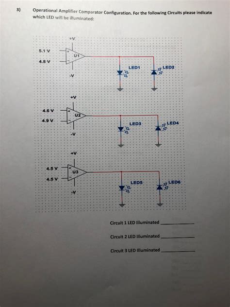 Solved Operational Amplifier Comparator Configuration For Chegg