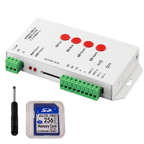 T1000S LED Pixel Controller 2048 Pixel SD Card Controller DC 5 24V WS2811 RGB Support 256MB