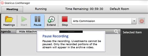 Pausing Extending And Stopping A Meeting In Livemanager Granicus Support