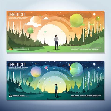 Premium Photo Set Of Big Data Tech Banner Ads Data Visualization And Analytics Gr Flat 2d Art