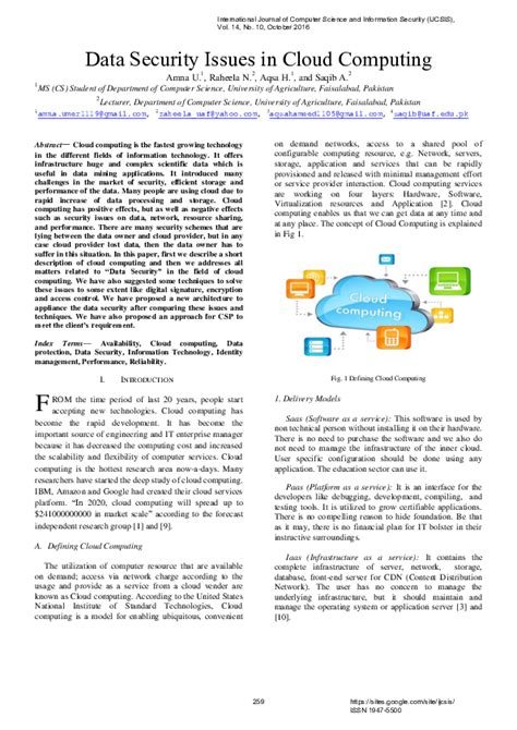 Pdf Data Security Issues In Cloud Computing