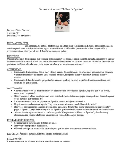Secuencia Didáctica Album De Figuritas Pdf Evaluación Cognición
