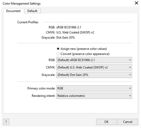 CorelDRAW Help Get Started With Color Management