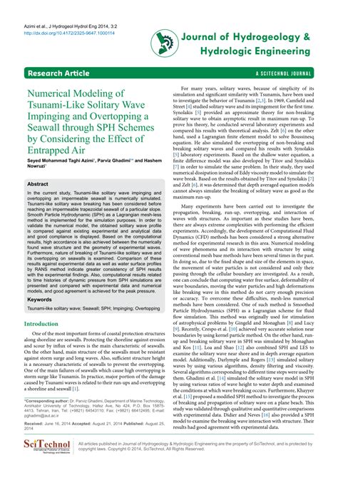 Pdf Numerical Modeling Of Tsunami Like Solitary Wave Impinging And Overtopping A Seawall