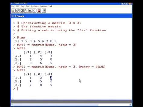 R Tutorial Creating A Matrix YouTube