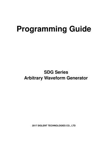 sdg series arbitrary waveform generator programming guide siglent
