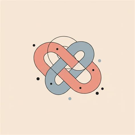 Interlocking Loops Create An Abstract Geometric Design Featuring A Soft Pink And Blue Stock