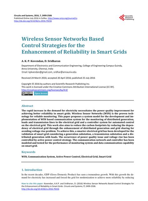 Pdf Wireless Sensor Networks Based Control Strategies For The