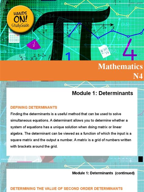 N4 Mathematics Pdf Derivative Determinant