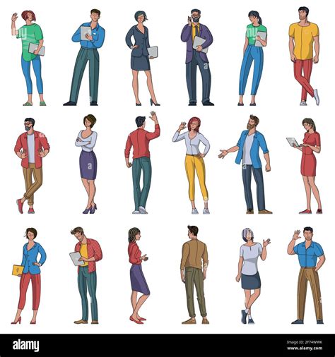 Male And Female Vector Character Set Stock Vector Image Art Alamy