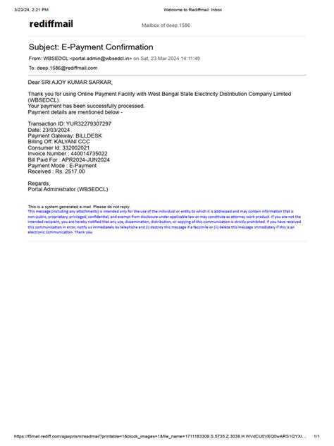 Welcome To Rediffmail Inbox Pdf