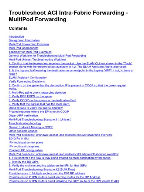 Troubleshoot Aci Intra Fabric Forwarding Pdf Internet Protocols Routing