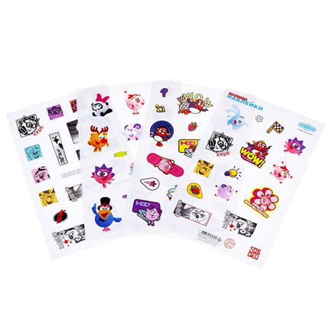 Набор наклеек 4 листа 15х23 5 см в пакете серия Смешарики купить с доставкой по выгодным