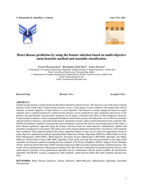 Pdf Heart Disease Prediction By Using The Feature Selection Based On
