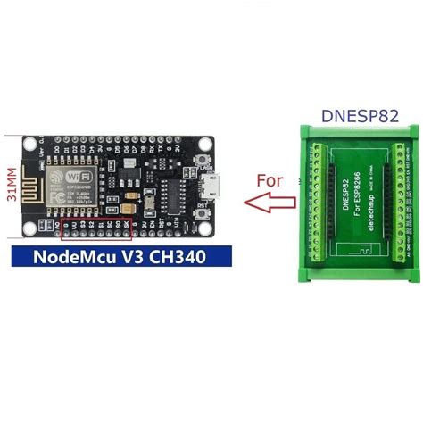 24g Nodemcu Lua V3 Wifi Esp8266 Wifi Gpio Din Rail กล ่ องขยาย Board