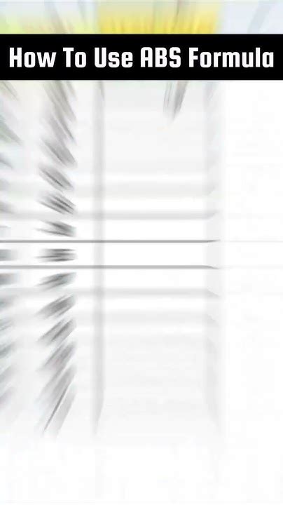 How To Use Abs Formula In Excel Advance Excel Exceltutorial Excelhacks Exceltricksexcel