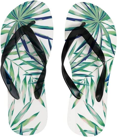 Freeamg Women Flip Flops Slippers Parrot Birds Floral Tropical Leaves