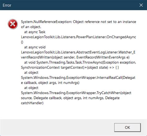 Error On Startup · Issue 141 · Bartoszcicheckilenovolegiontoolkit