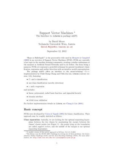 Support Vector Machines—the Interface To Libsvm In