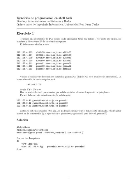 Ejercicios Bash Pdf Correo Electrónico Archivo De Computadora
