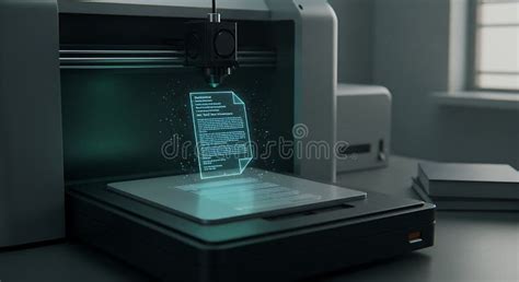 Printing Virtual Document On Device A New Technology Concept Scene