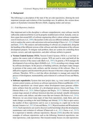 A Systematic Mapping Study On Analysis Of Code Repositories Pdf