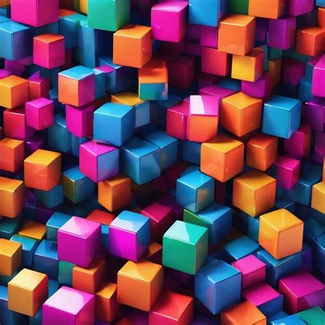 Premium Ai Image Colorful Abstract Cube Background