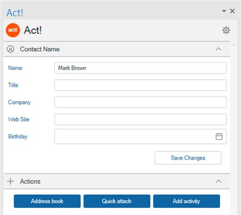 How To Set Up And Use The Act Sidebar For Outlook In Act Premium Desktop