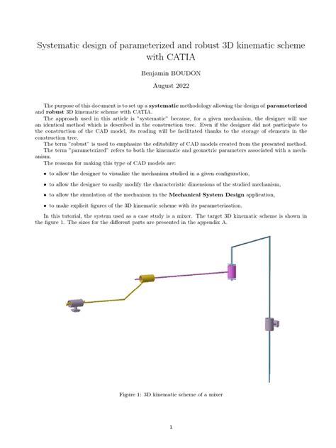 3d Kinematic Scheme With 3dexperience Pdf 3 D Computer Graphics Coordinate System