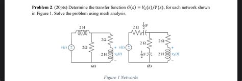 Solved Problem 2 20pts Determine The Transfer Function Chegg Com