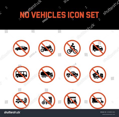 No Vehicle Zone Signage Demarcation Stock Vector Royalty Free Shutterstock