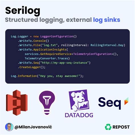 Milan Jovanović On Linkedin Heres Why You Should Be Using Serilog For Logging In Net 👇