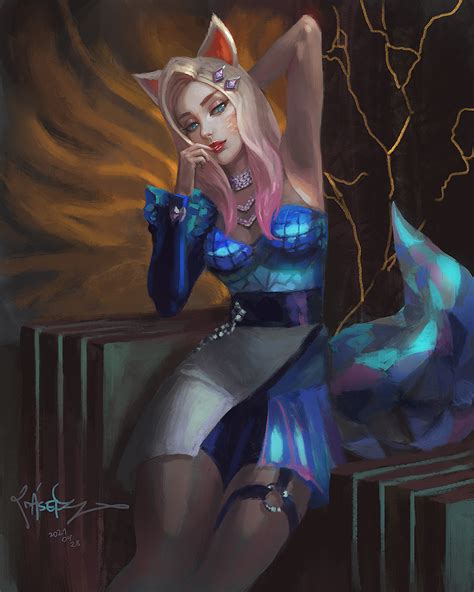 Ahri And K Da All Out Ahri League Of Legends Drawn By Craser Danbooru