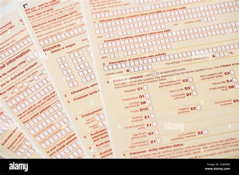 Australian Annual Tax Return Forms Tax Concept Stock Photo Alamy
