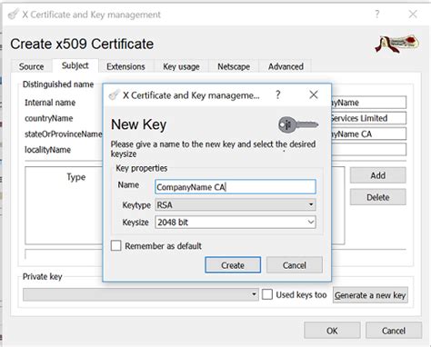 Image Info Security Create A Root Certificate Using XCA
